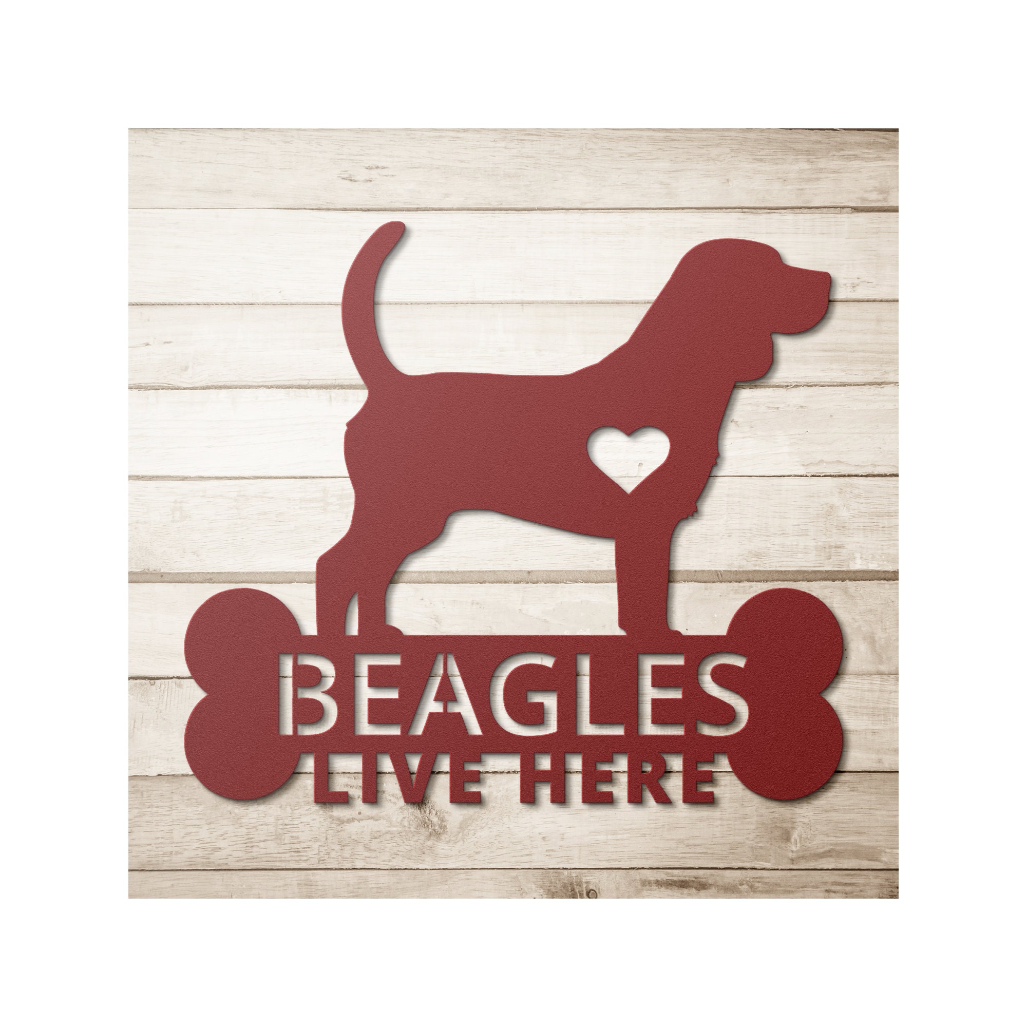 Beagles Live Here Metal Wall Art, Home Decor, Door Hanger, Beagle Dog ...