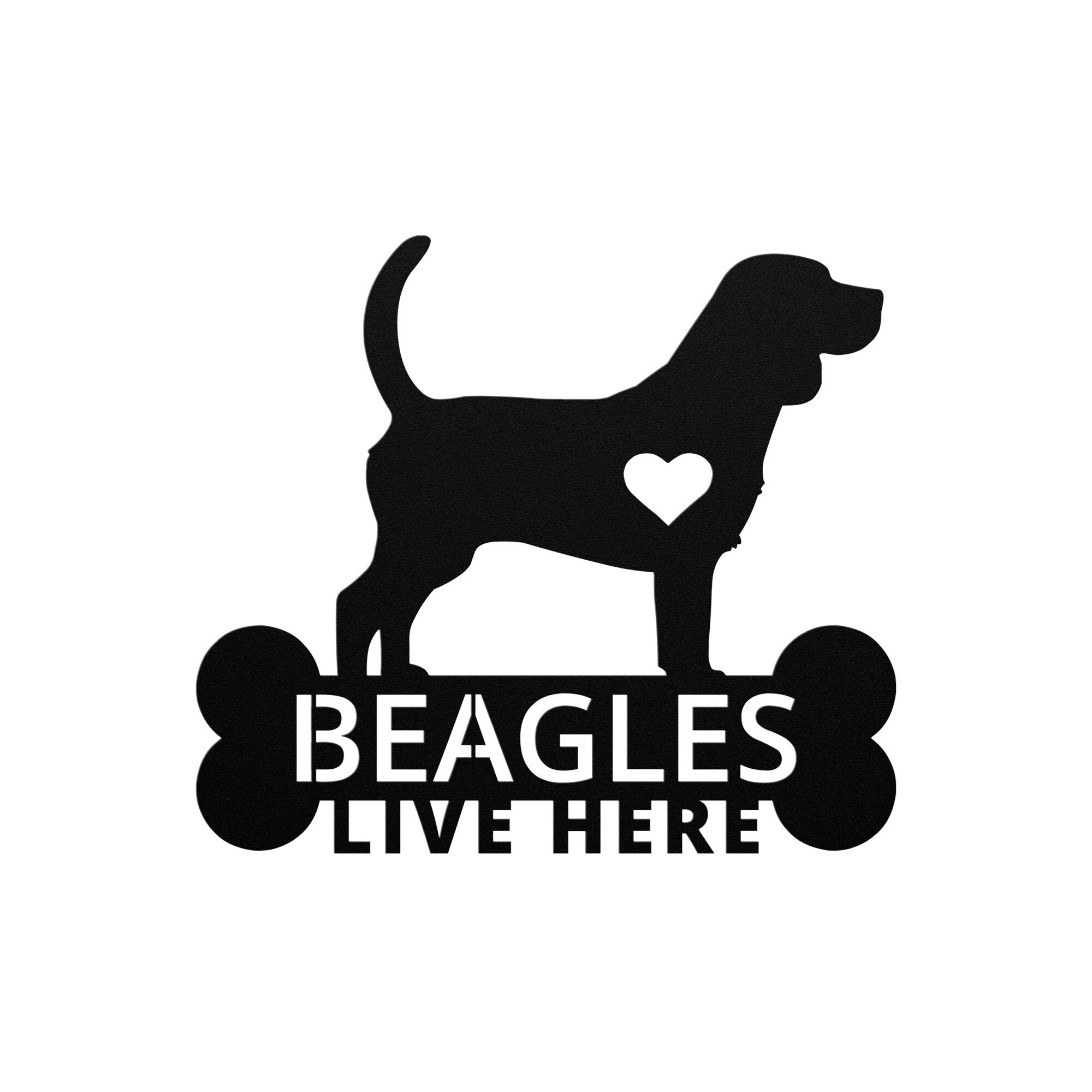 Beagles Live Here Metal Wall Art, Home Decor, Door Hanger, Beagle Dog ...
