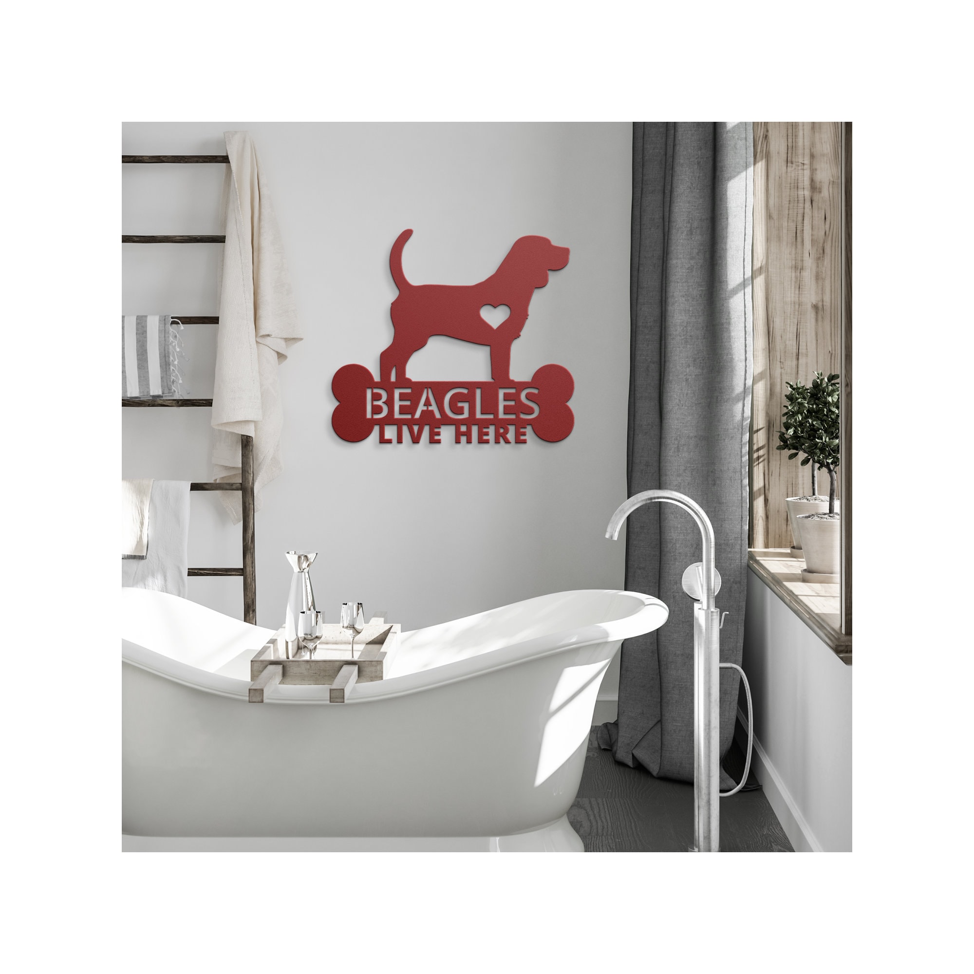 Beagles Live Here Metal Wall Art, Home Decor, Door Hanger, Beagle Dog ...