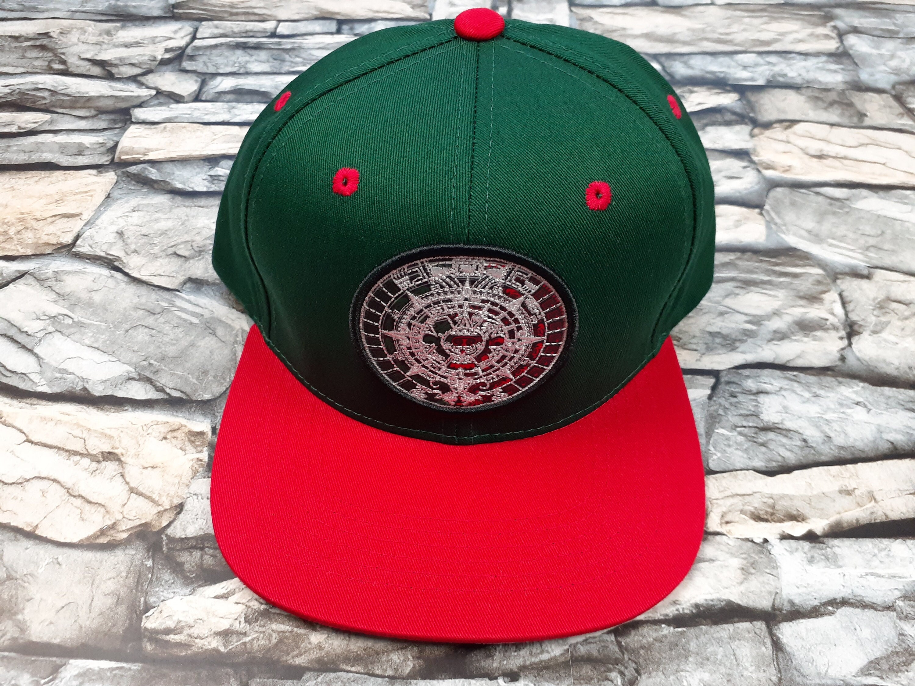 Calendario Azteka Hat Mexican Flag Adjustable Snapback Cap - Etsy