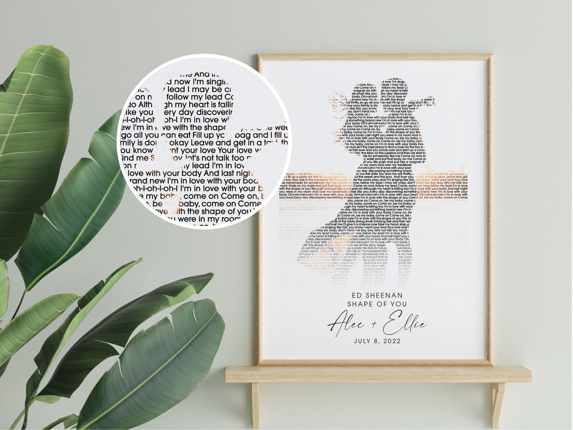 Wedding Song Lyrics Print Personalised Wedding Gift Custom - Etsy