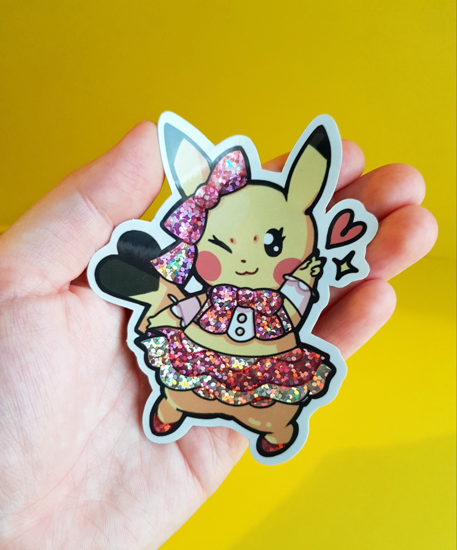 Idol Pikachu Glitter Sticker Pokemon Inspired - Etsy