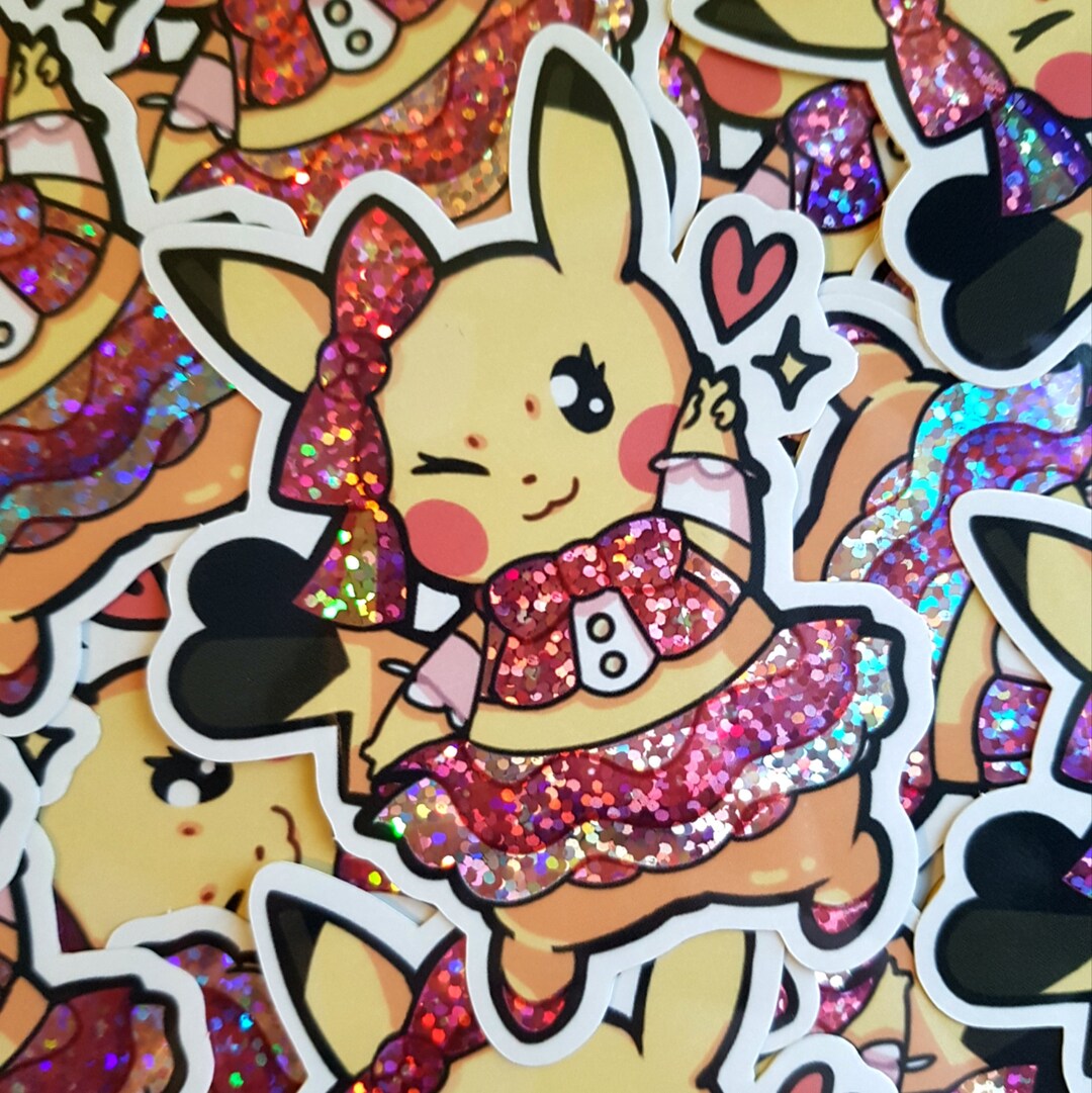 Idol Pikachu Glitter Sticker Pokemon Inspired - Etsy