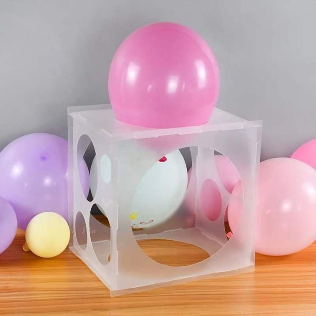 2-10 Inch Collapsible Plastic Balloon Sizer Box Cube, Balloon Size ...