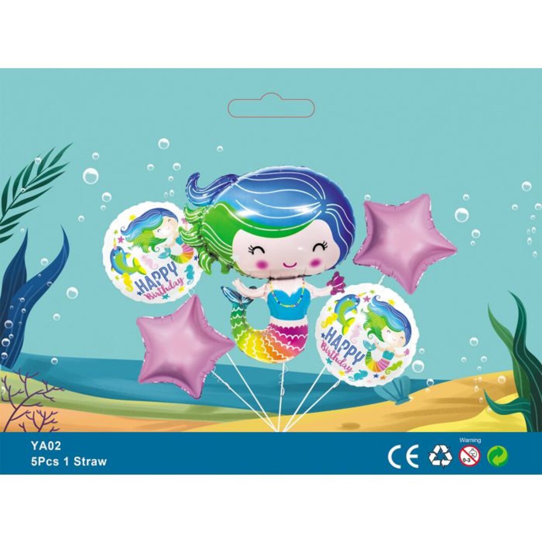 Mermaid Birthday Balloon Bouquet (5pcs) - Etsy