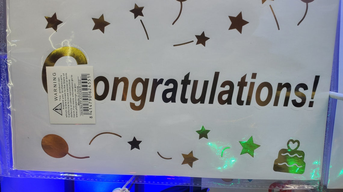 Congratulations Balloon Stickers/ Wall Stickers - Etsy