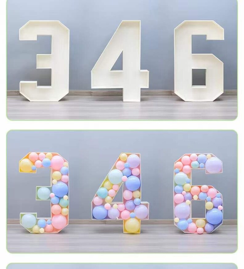 4ft Mosaic Balloon Frame Number Pre-cut Kit Number Cut-out Extra Large ...