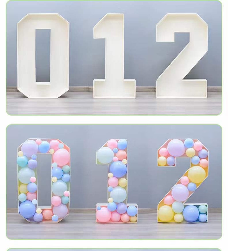4ft Mosaic Balloon Frame Number Pre-cut Kit Number Cut-out Extra Large ...