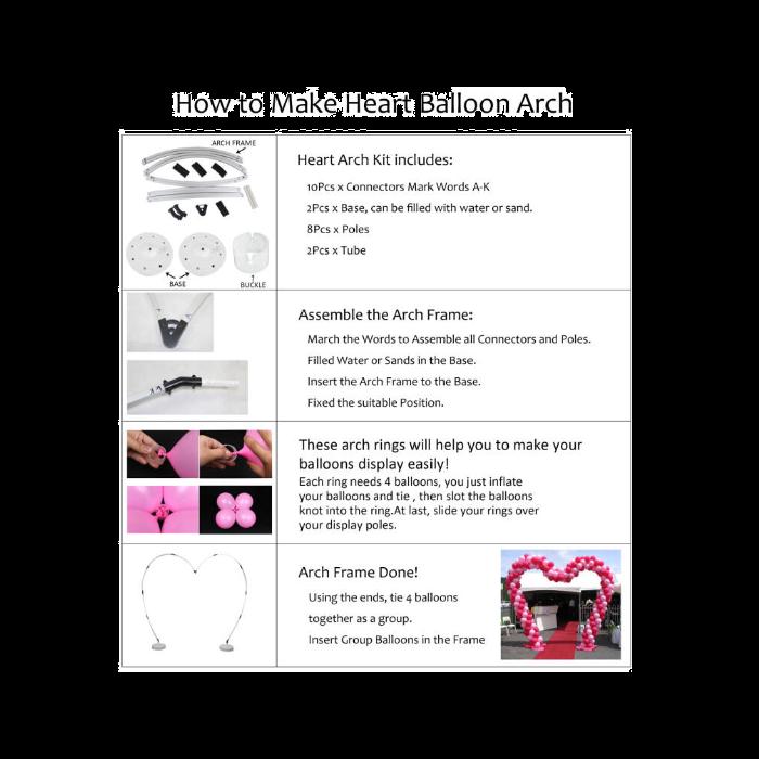 Heart Arch Frame Kit With Column Stand for Party Decoration Balloon ...