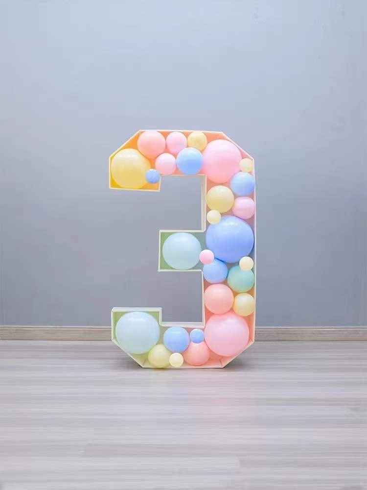 4ft Mosaic Balloon Frame Number Pre-cut Kit Number Cut-out Extra Large ...