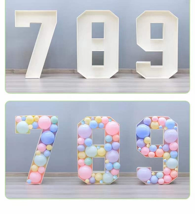 4ft Mosaic Balloon Frame Number Pre-cut Kit Number Cut-out Extra Large ...