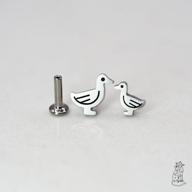 Duck Flat Back Earring - Etsy
