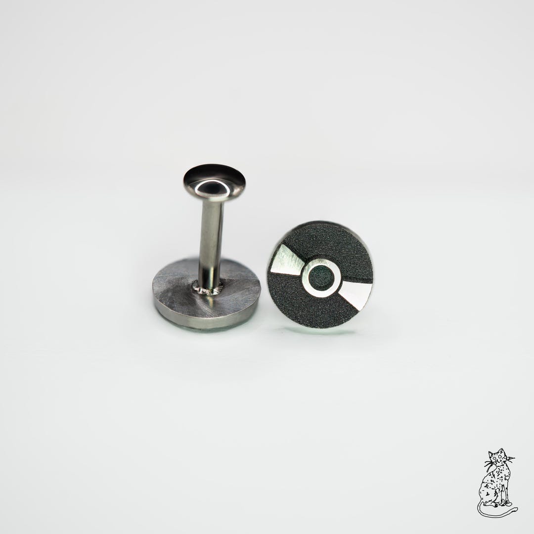 Tiny Titanium Record Flat Back Stud Earring, Vinyl Medical Grade Push ...