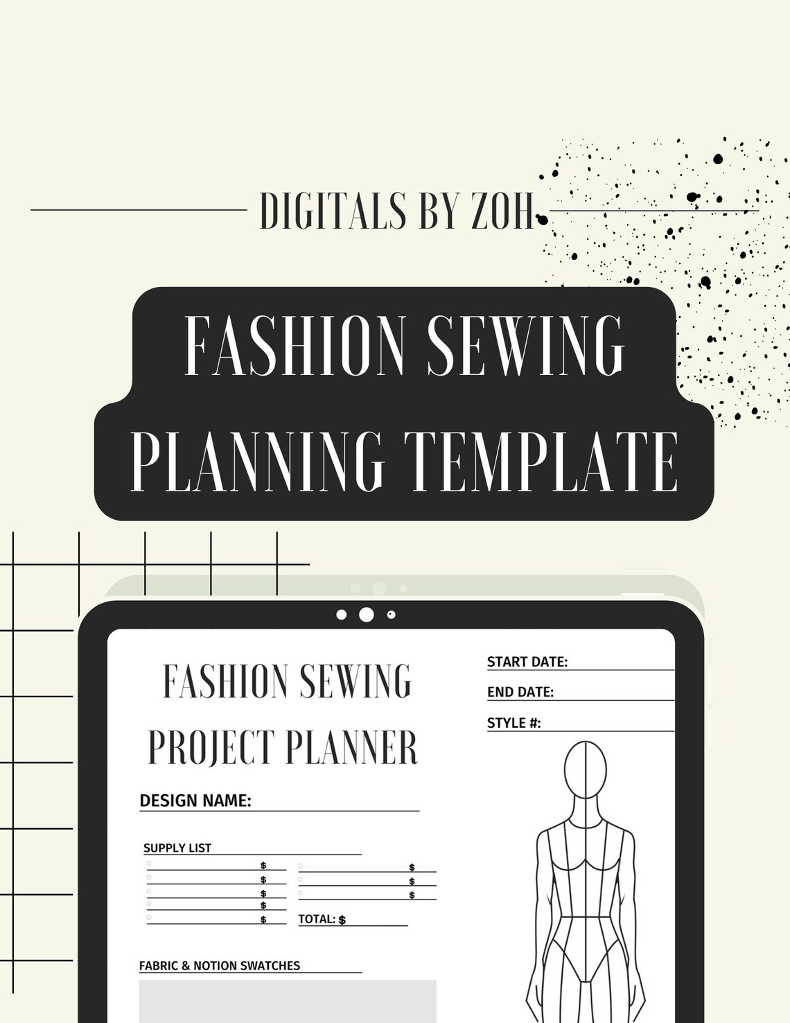 Fashion Sewing Planner Template - Etsy