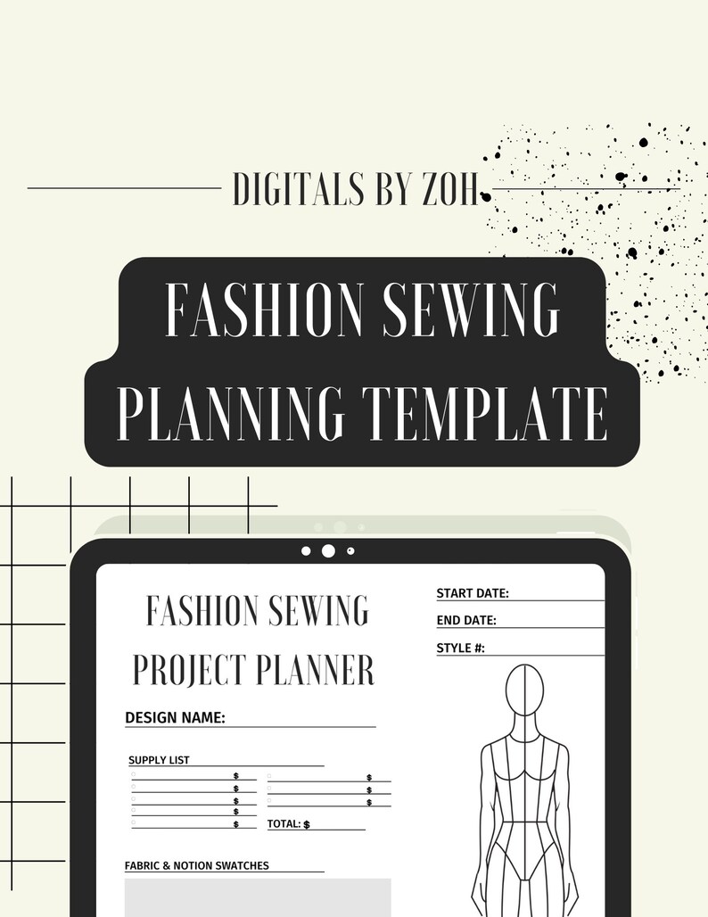 Fashion Sewing Planner Template - Etsy