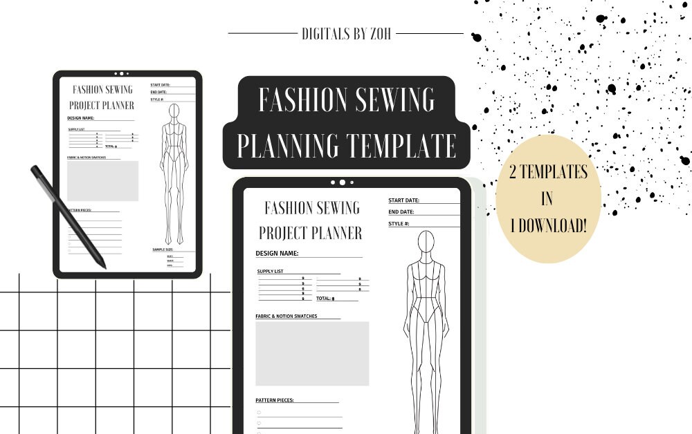 Fashion Sewing Planner Template - Etsy