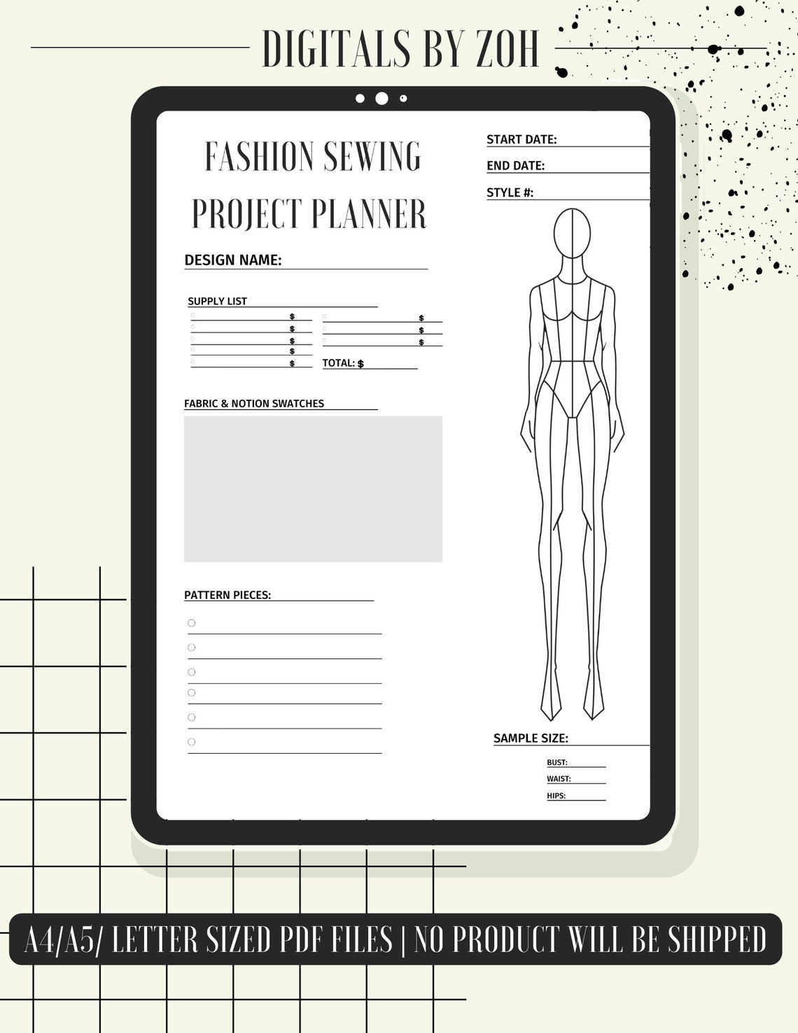 Fashion Sewing Planner Template - Etsy