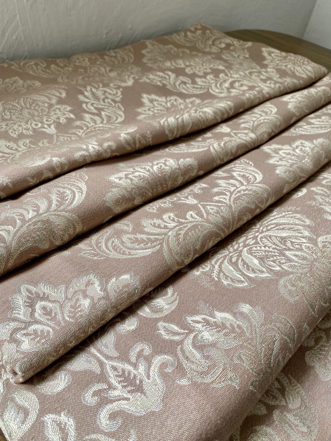 Damask Jacquard Flat Roman Shades With Trim Relaxed Custom - Etsy