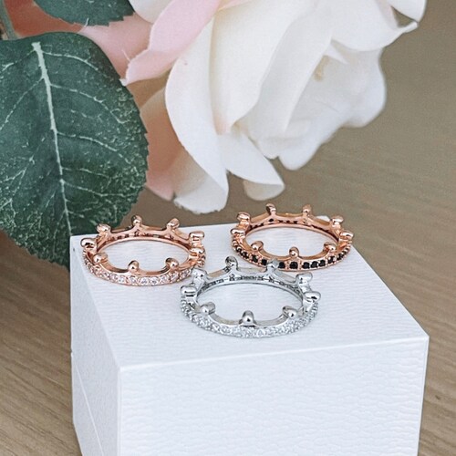 Crown Ring Crown Ring Rose Gold Tiara Ring Princess Ring - Etsy