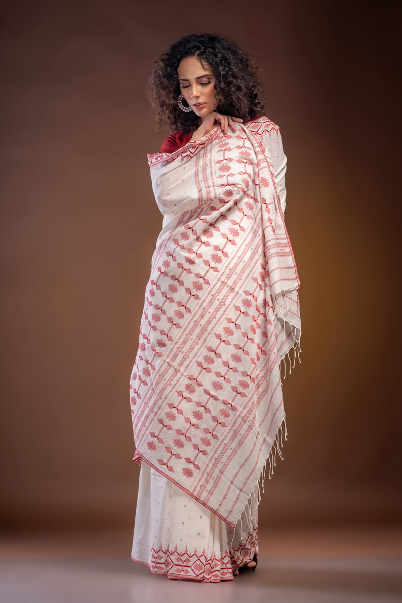 Khadi Cotton Jamdani Traditional Bengal Saree - Etsy