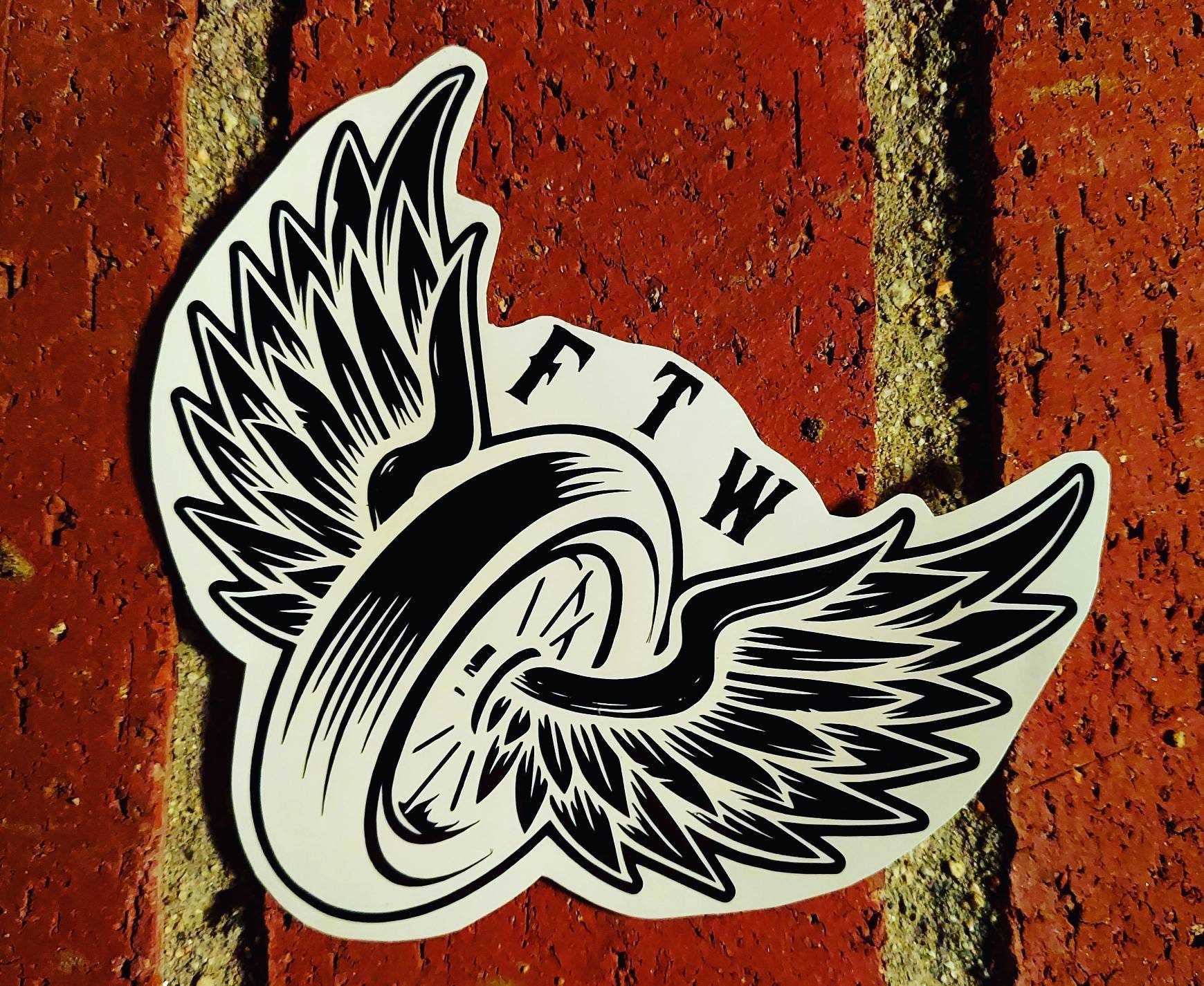 Custom Vinyl FTW Winged Wheel decal design Auto Window bumper | Etsy