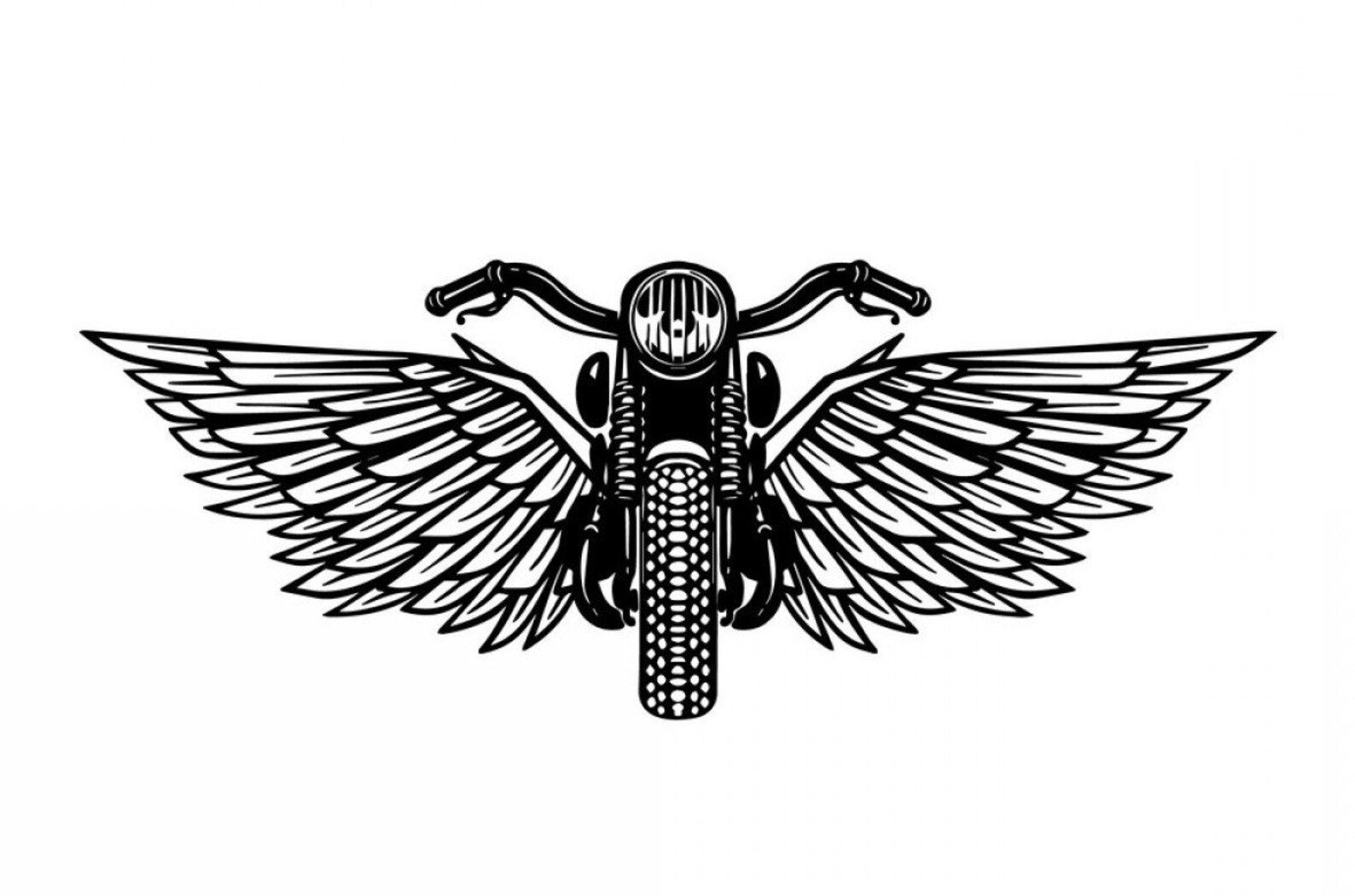 Custom Crafted Vinyl Motorcycle with Wings Decal Design | Etsy