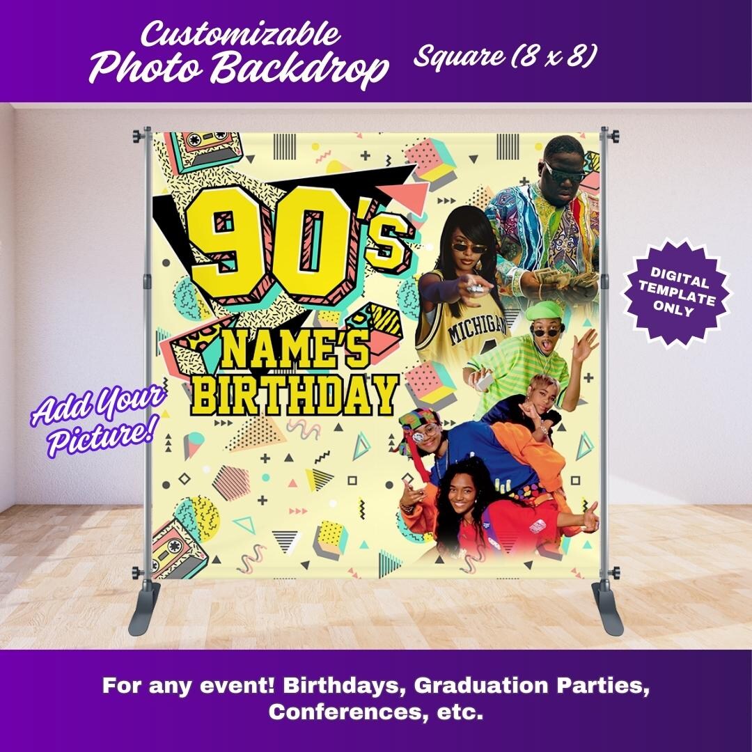 90s Party Backdrop, 90's Party Backdrop, 90s Party Decorations, 90s ...