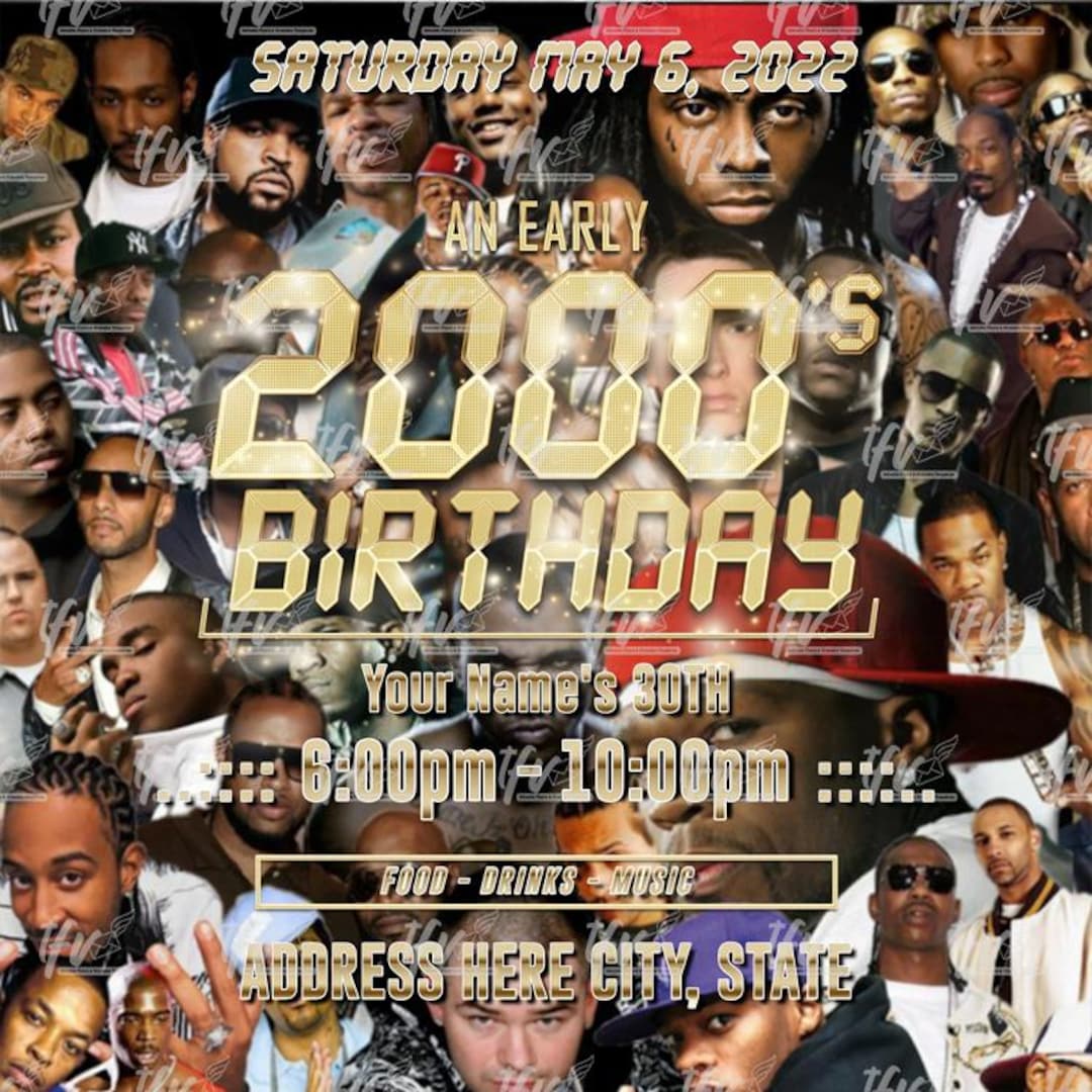 Birthday Invitations, 2000s Invitations, Birthday Flyer, 2000s Party ...