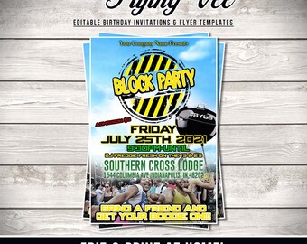 Editable Block Party Invitation Template, Neighborhood Street Party ...