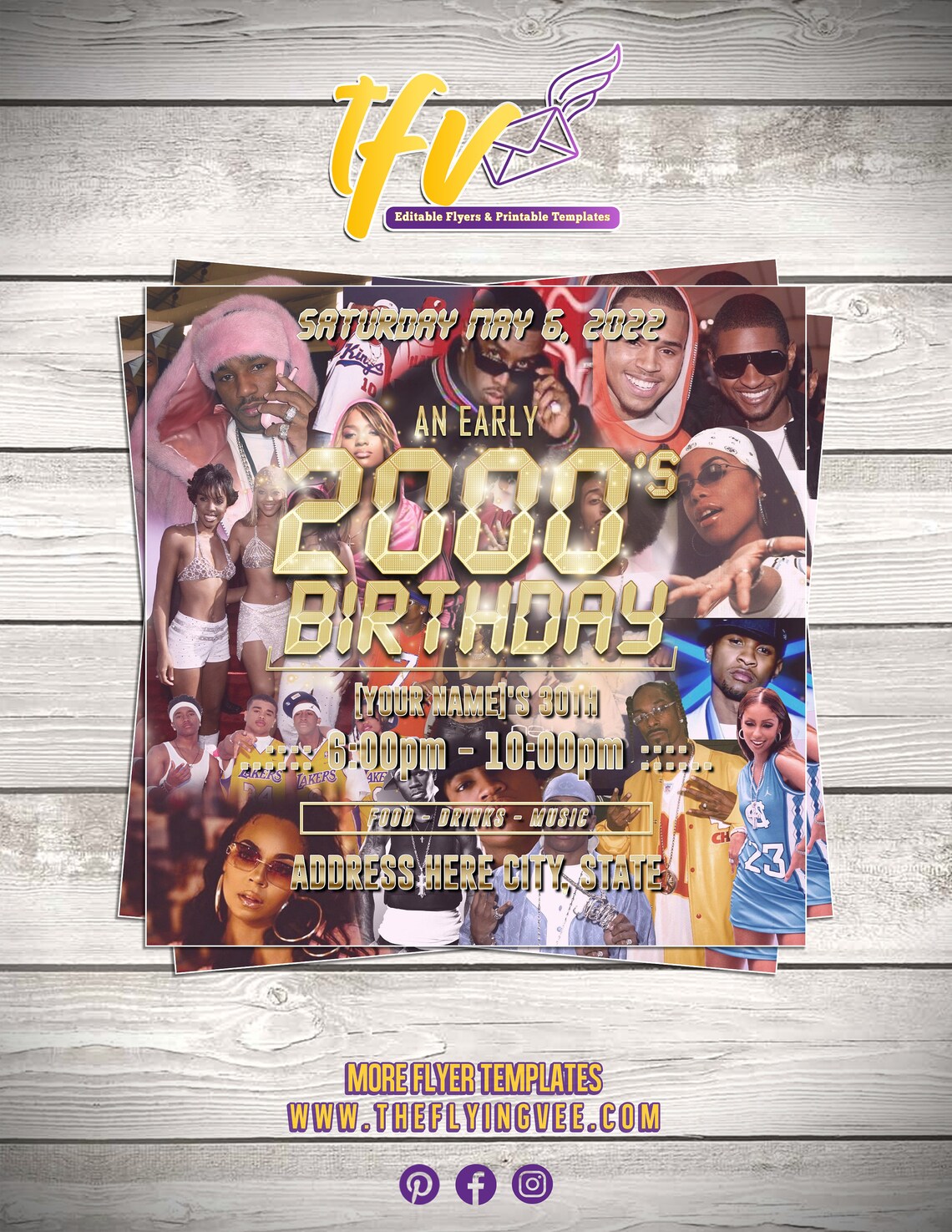 Digital Invitation an Early 2000s Editable Flyer 90s 2000s - Etsy