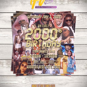 Digital Invitation an Early 2000s Editable Flyer, 90s 2000s Party ...