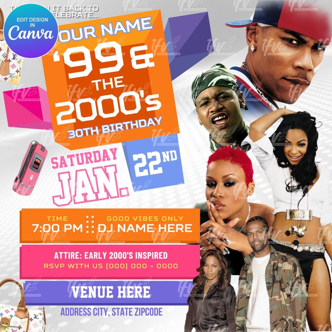 2000s Party, 2000s Party Invitation, 106 & Park, 2000s Party Flyer ...