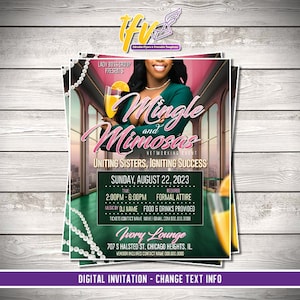 Mimosas Invitation, Alpha Kappa Alpha Sorority, Mimosa Party Invitation ...