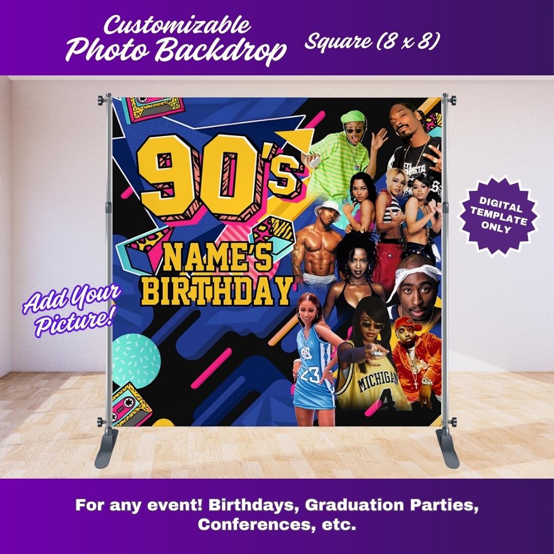 90s Party Backdrop, 90's Party Backdrop, 90s Party Decorations, 90s ...