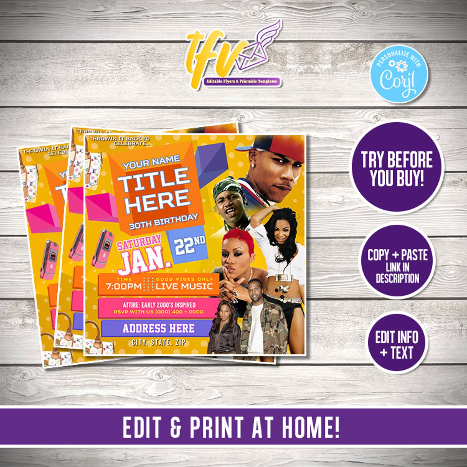 Digital Invitation 2000s Party Invitation 106 & Park Flyer - Etsy