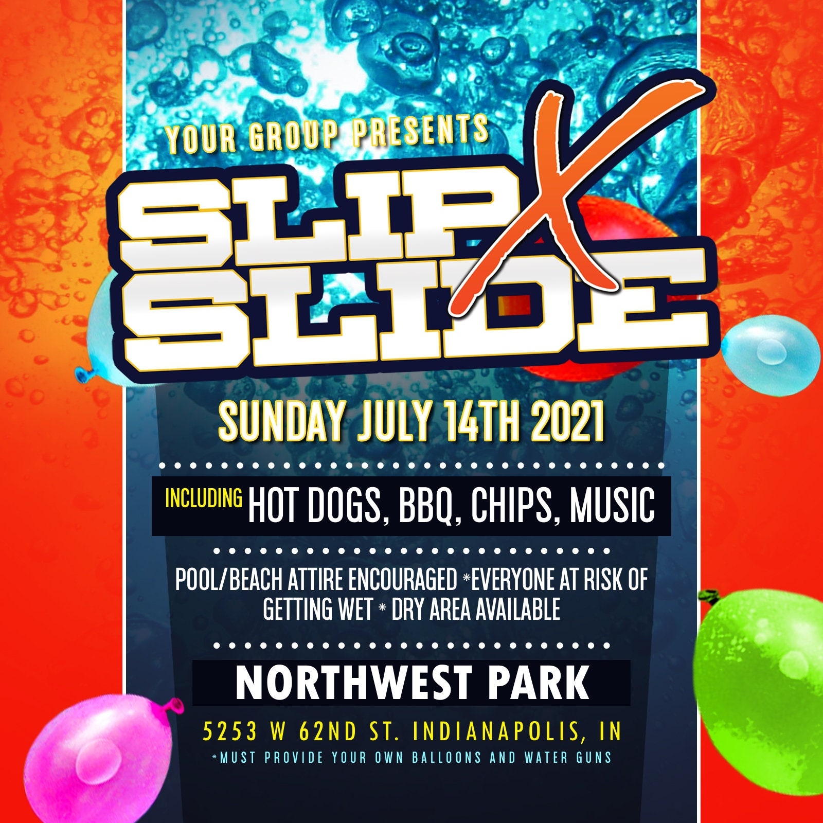 Slip X Slide Pool Party Invitation Water Party Invitation - Etsy