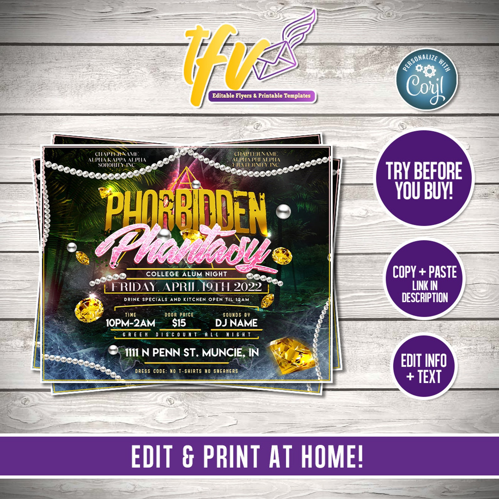 Digital Invitation Greek Party Flyer, Alpha Kappa Alpha Sorority Inc ...