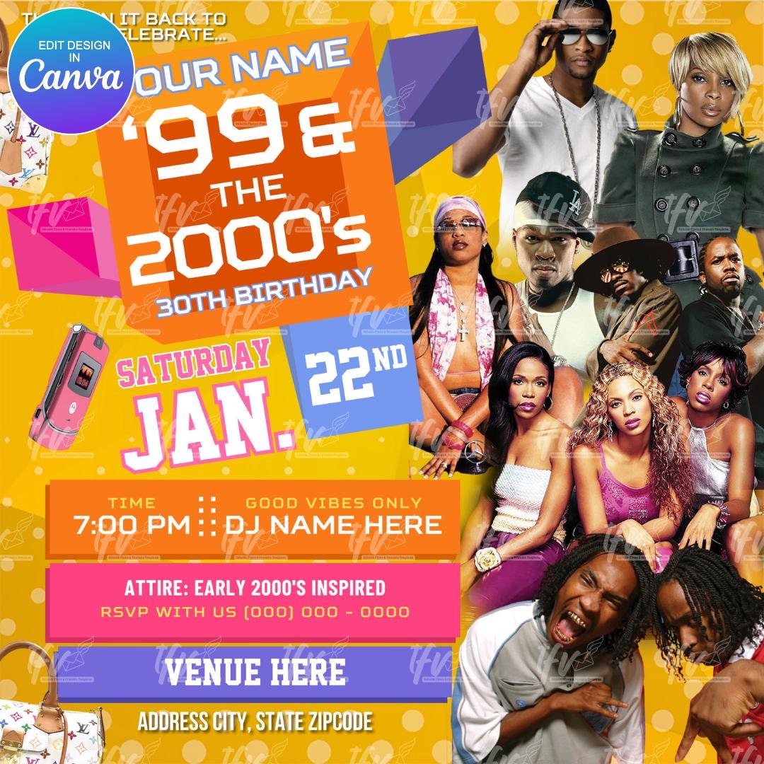 106 & Park, 2000s Party Flyer, 2000s Birthday Flyer, 2000s Party ...