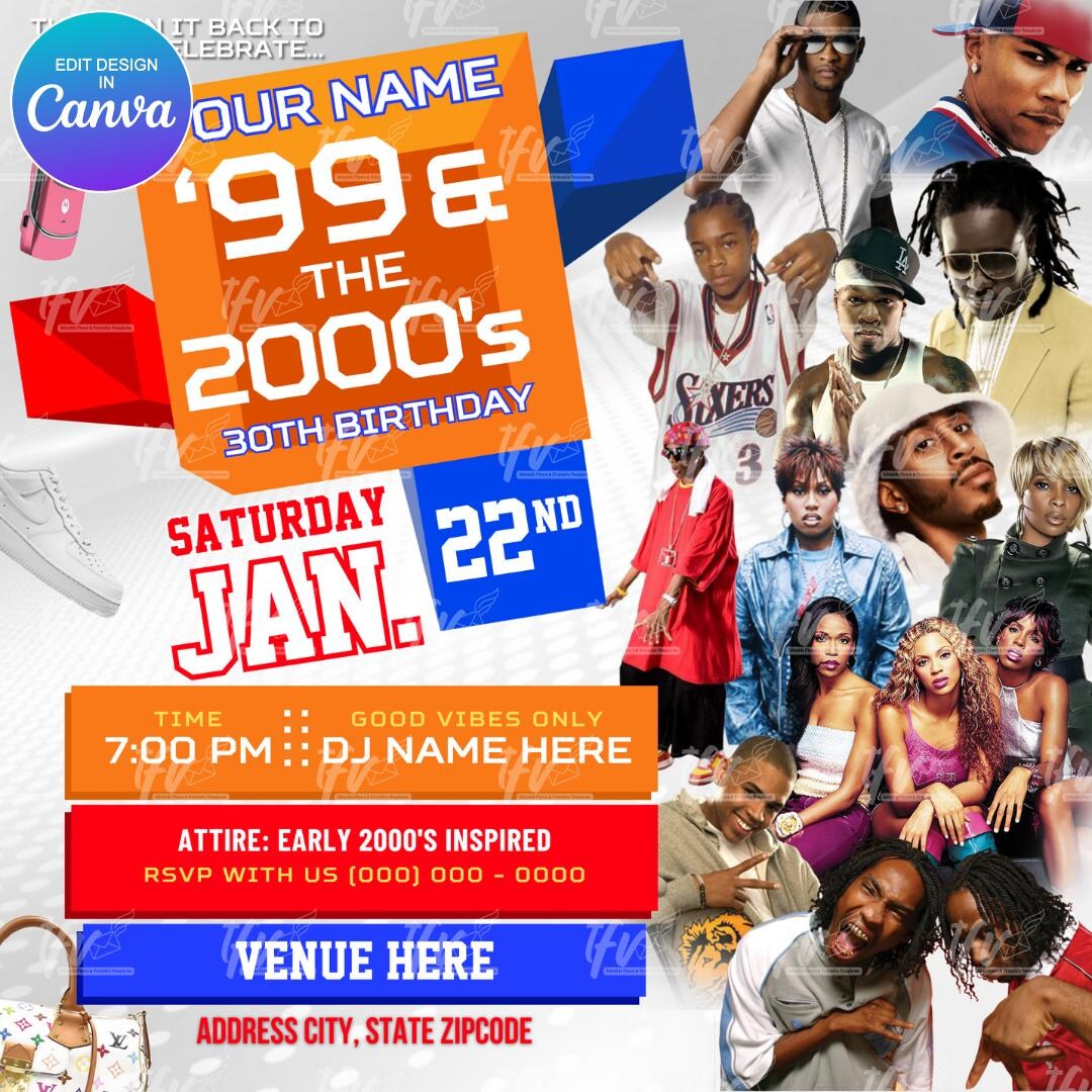 106 and Park Flyer, 2000s Party Invitation, 106 & Park, 2000s Party ...