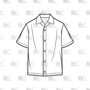 Short Sleeve Button up Shirt, Streetwear Mockup, Apparel Mockup, Vector ...
