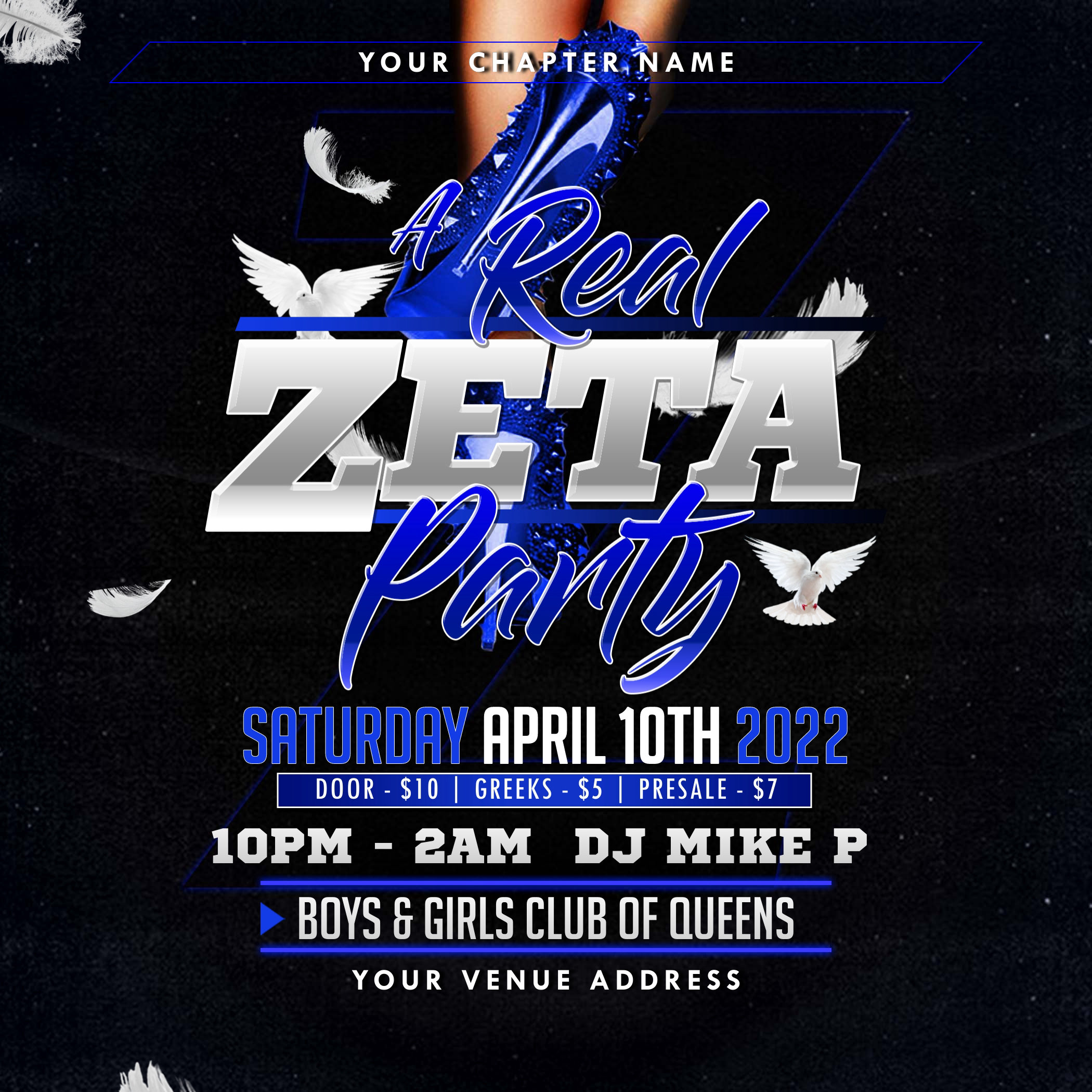 EDITABLE Flyer Zeta Phi Beta Party Flyer Greek Sorority - Etsy Hong Kong