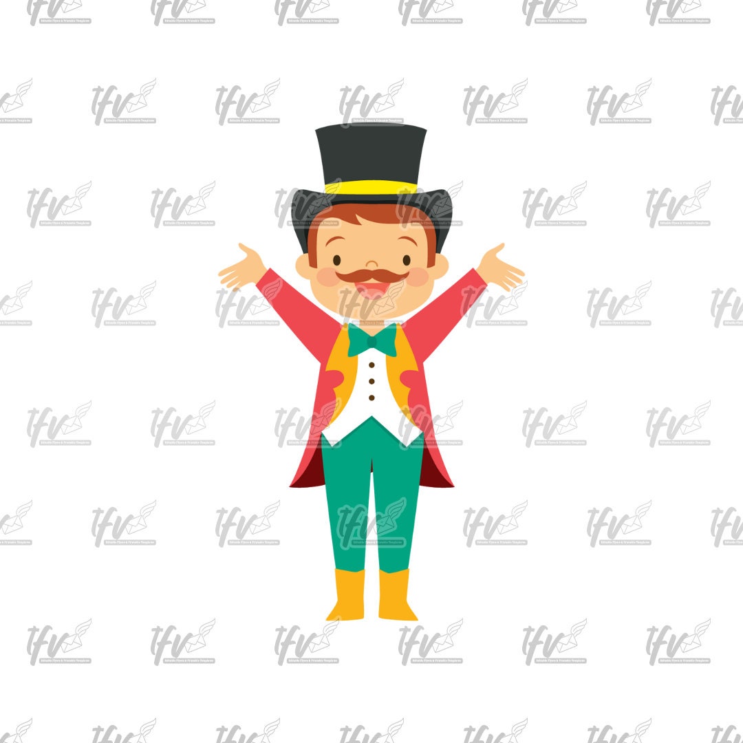 Circus Showman Png, Clown Clipart, Cool Band Leader, Cartoon Clipart ...