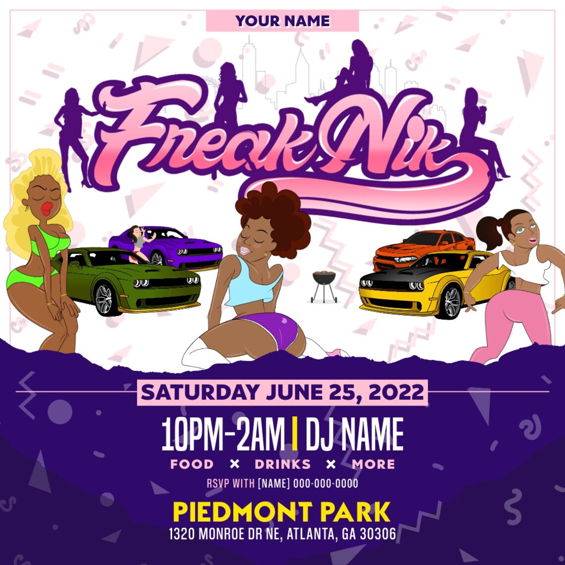Editable Invitation Freaknik Invitation Freaknik Party Etsy Australia