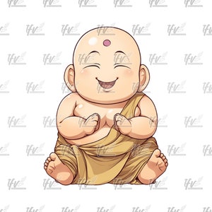 Cute Buddha Cartoon, Clip Art, Buddha Illustration, Happy Buddha ...