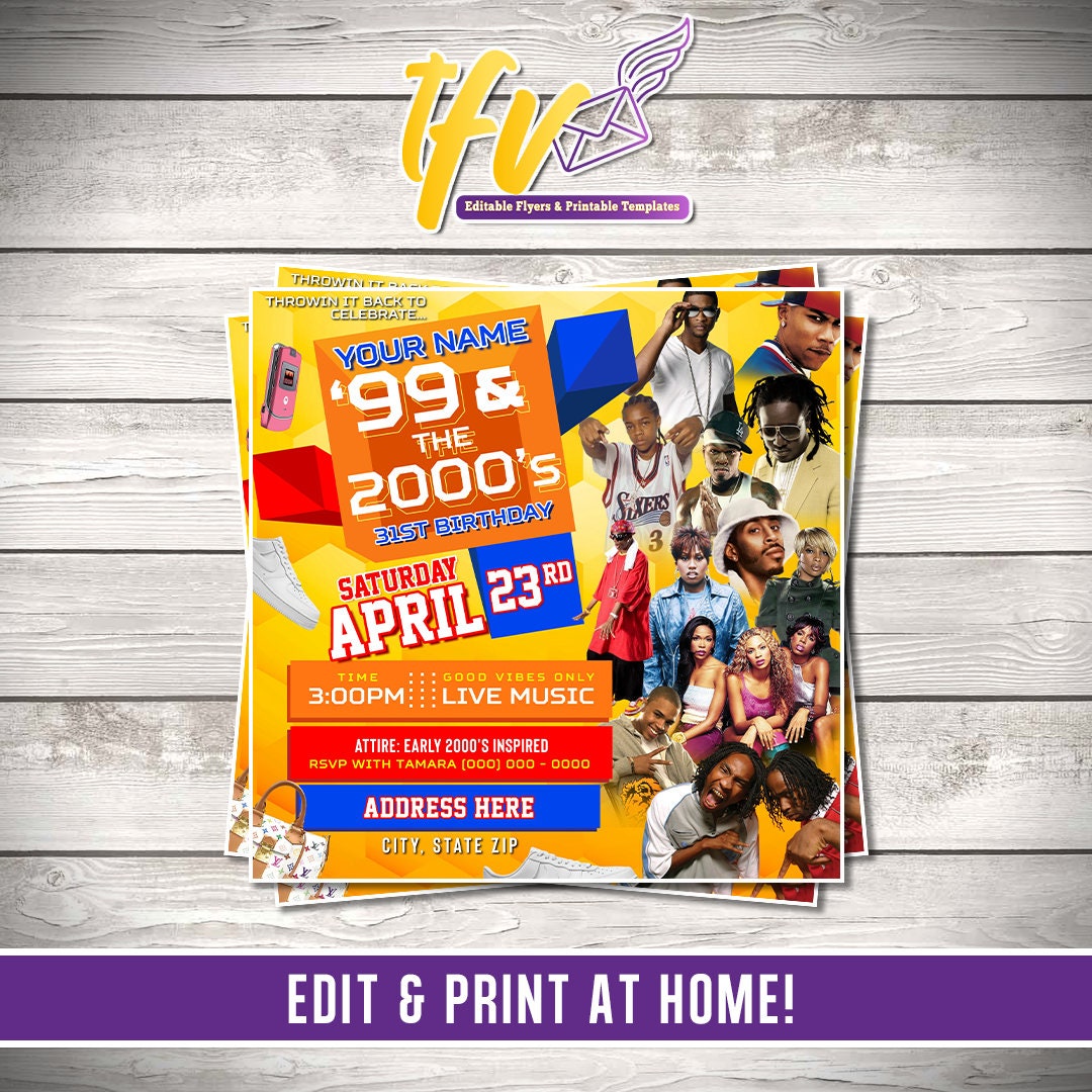 2000s Invitation, 2000s Party Invitation, 2000s Party Decorations, 106 ...