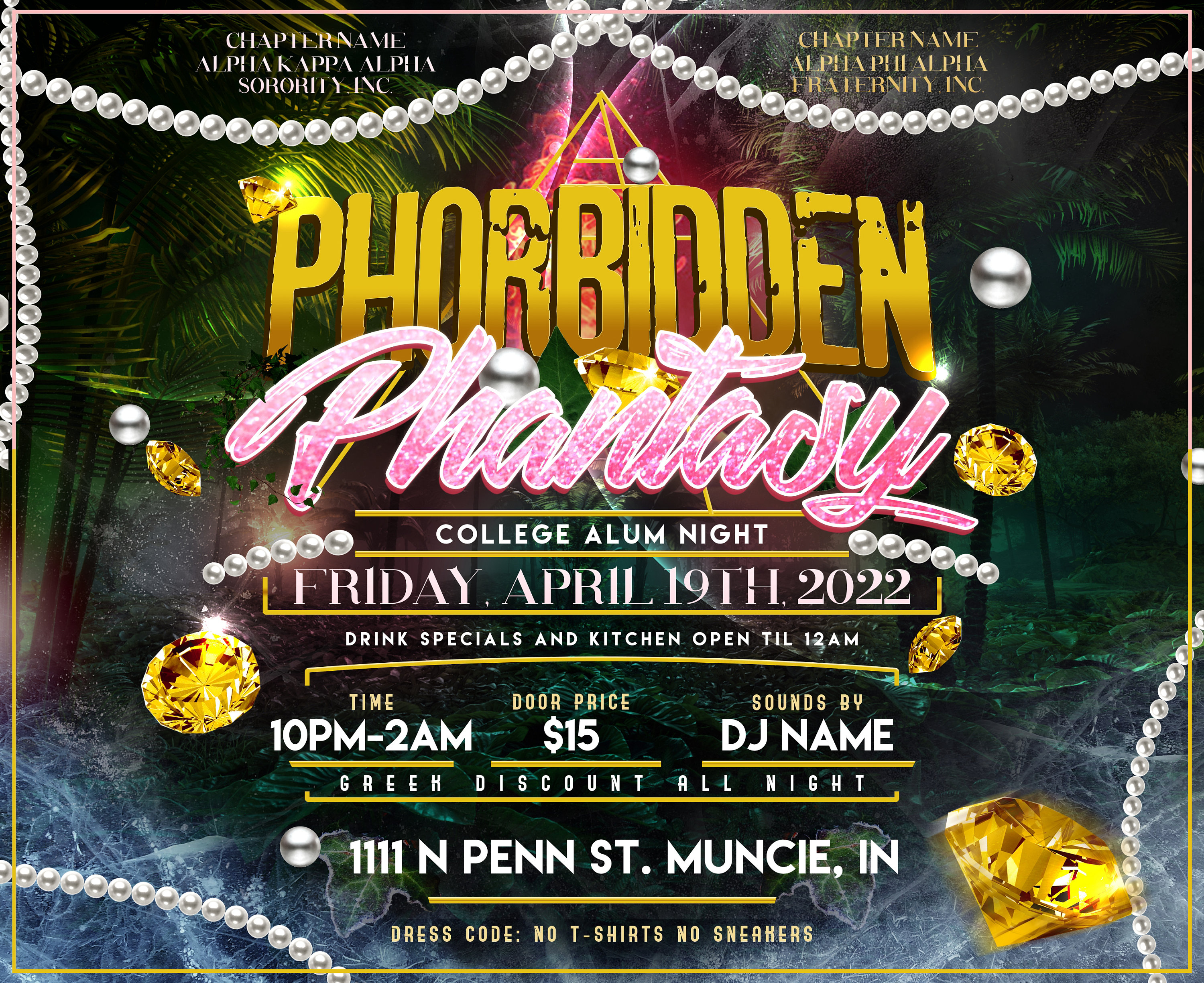 Digital Invitation Greek Party Flyer, Alpha Kappa Alpha Sorority Inc ...