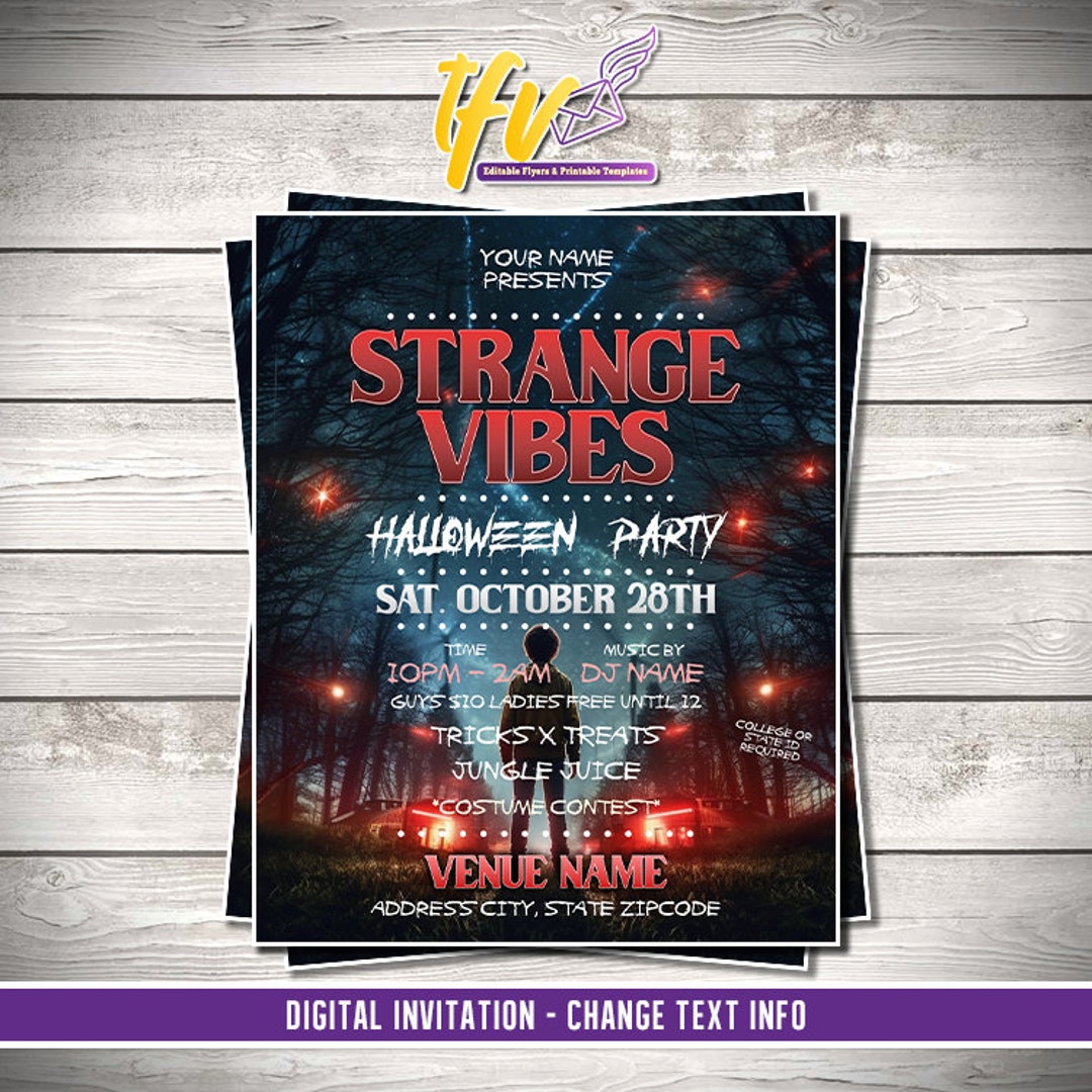 Stranger Things 4 Party Invitation, Halloween Party Invitation, Horror ...
