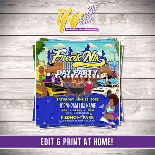 90s Freaknik Party Flyer Editable Invitation Freak Nik Party - Etsy
