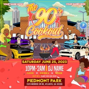 90s Cookout Flyer, 90s Cookout Party Flyer, 90s Cookout Invitation ...