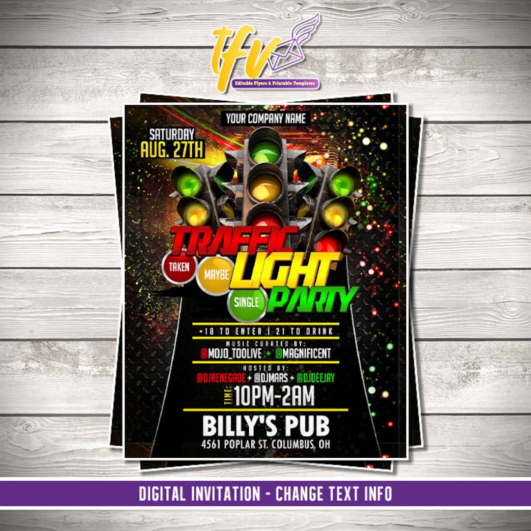 Traffic Light Party Invitation, Traffic Light Birthday Party Invitation ... Traffic Light Party Invitation, Traffic Light Birthday Party Invitation ...